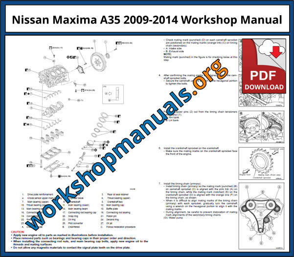 Nissan Maxima 2009-2014 Workshop Repair Manual Download PDF