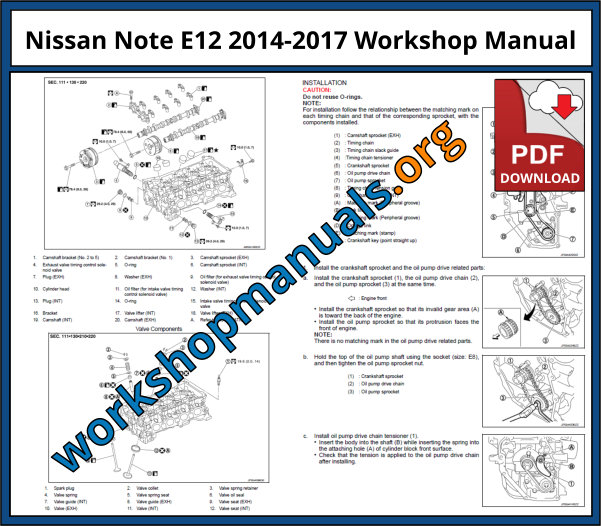 Nissan Note E12 Workshop Repair Manual 2014-2017 Download PDF